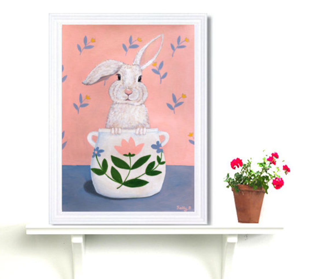 Rabbit Painting Matisse Fauvism Colorful Naive Art Style for Wall ...