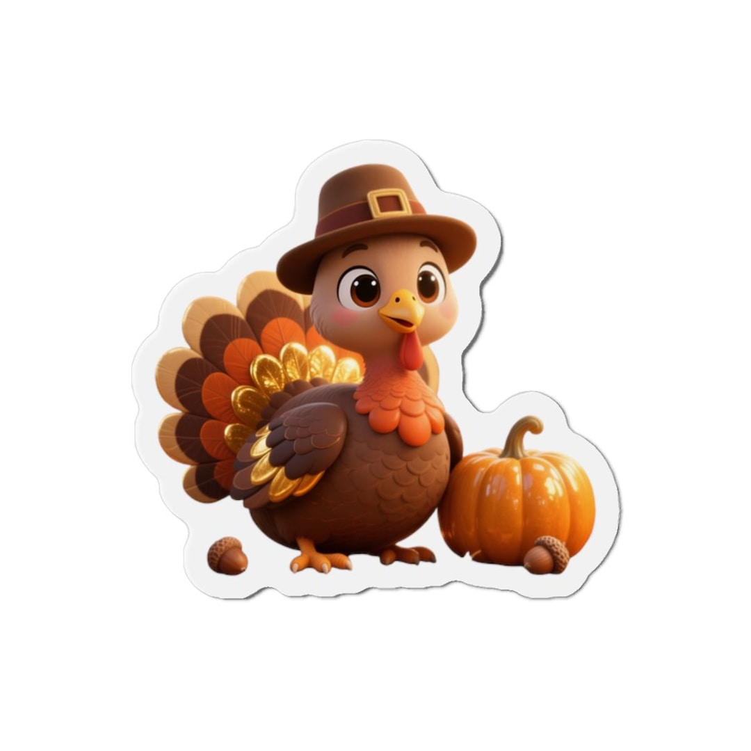 Thanksgiving Turkey Die-cut Magnet, Fall Decor - Etsy