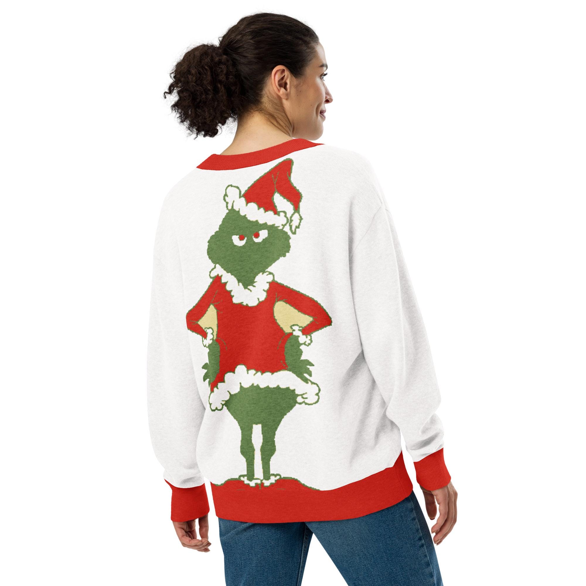 Christmas Grinch Knitted Cardigan - Etsy