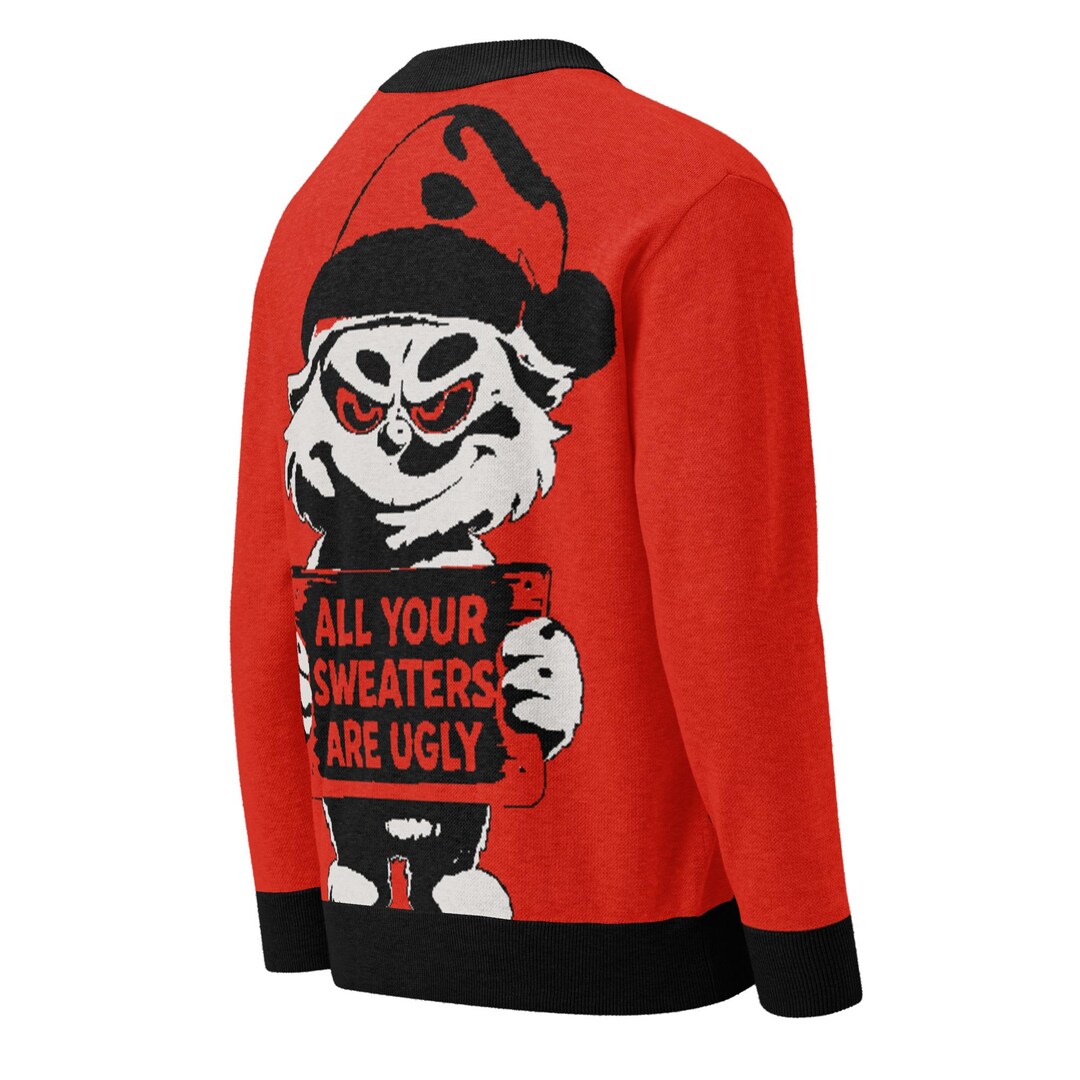 Grinch Inspired Knitted Cardigan - Etsy