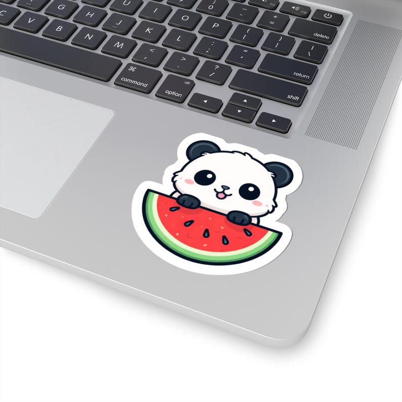 Kawaii Panda Watermelon Sticker | Glossy Vinyl Kiss-cut - Etsy