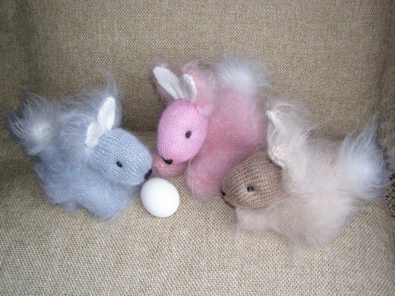 Easter Pink Bunny Cute Fluffy Rabbit Hand Knitted Bunny - Etsy