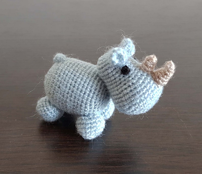 Amigurumi Rhinoceros, Crochet Plushy Rhino, Stuffed Animal Toy, Baby ...