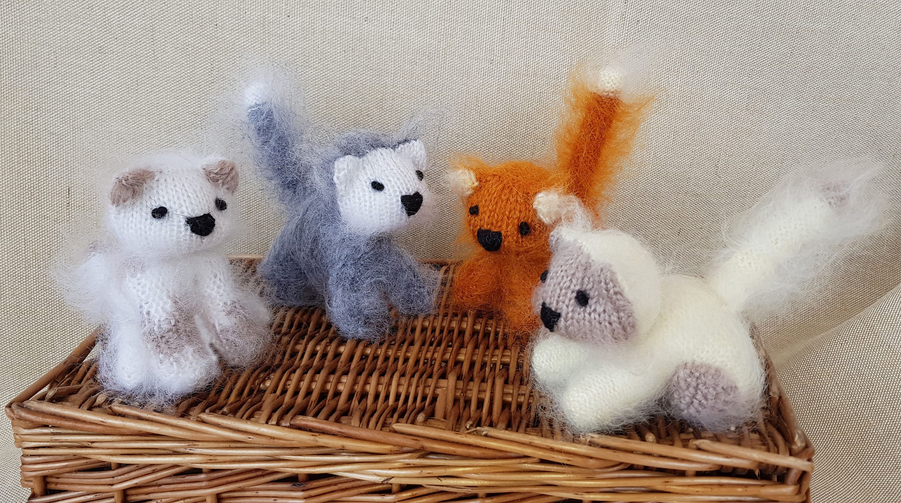 Cute Fluffy Kittens Plushy Hand Knitted Kittens Stuffed Animal - Etsy
