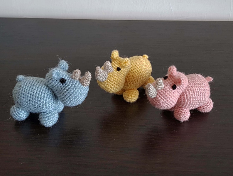 Amigurumi Rhinoceros Crochet Plushy Rhino Stuffed Animal - Etsy