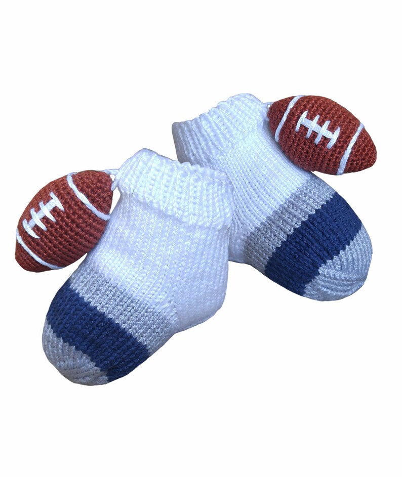 Baby Socks American Football Socks Baby Shower Gift Hand Knitted ...