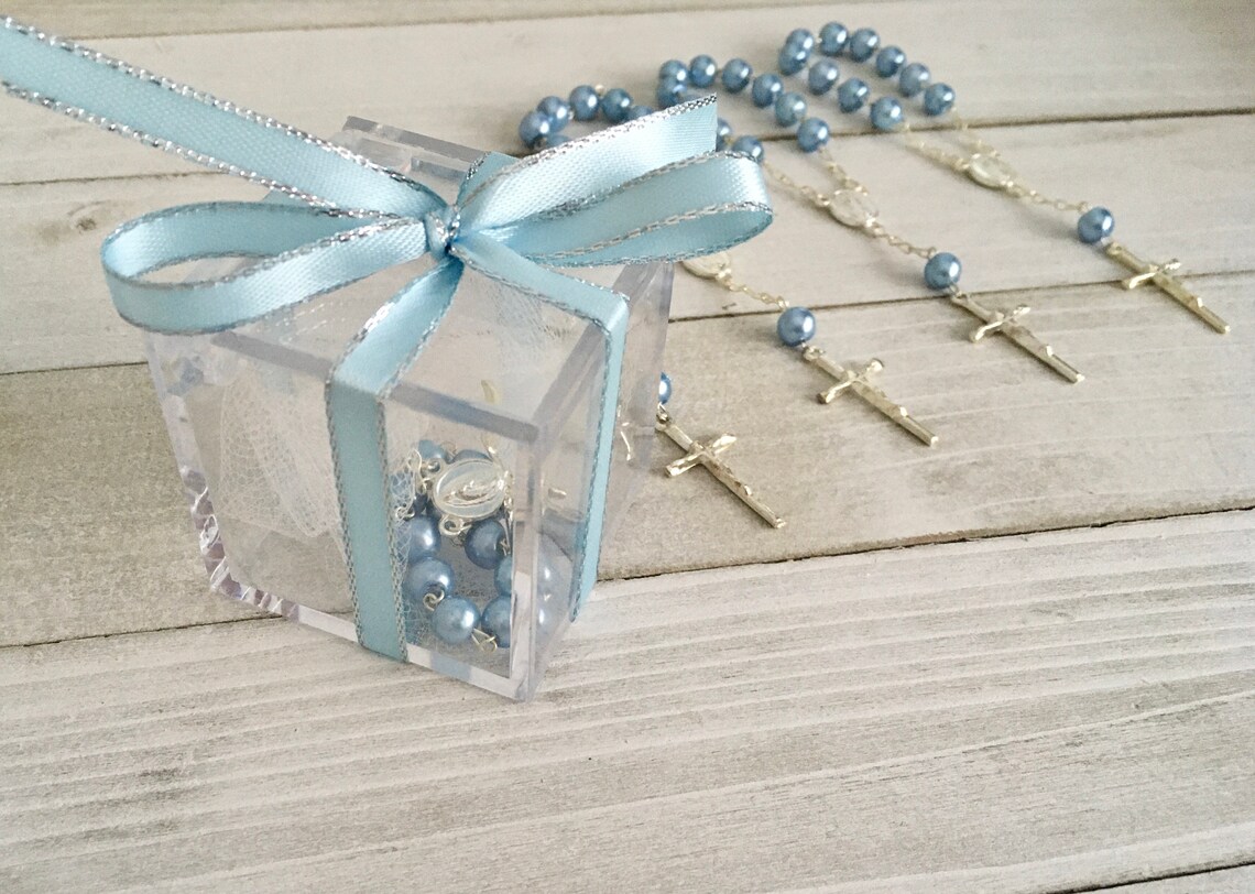 25 Mini Rosaries-acrylic Box Favors for Girls-favors for - Etsy