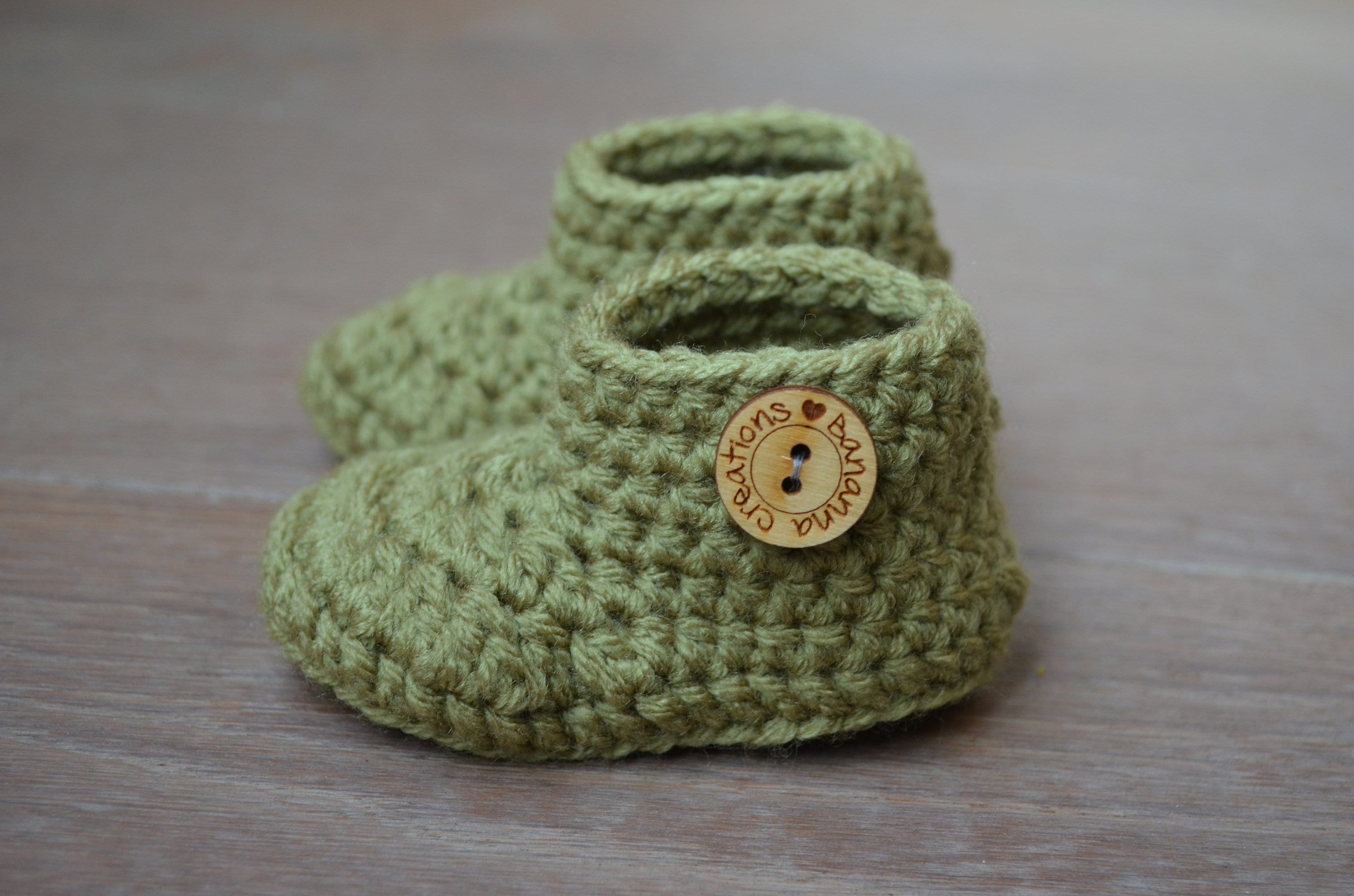 Olive Crochet Baby Booties Green Baby Shoes pregnancy - Etsy