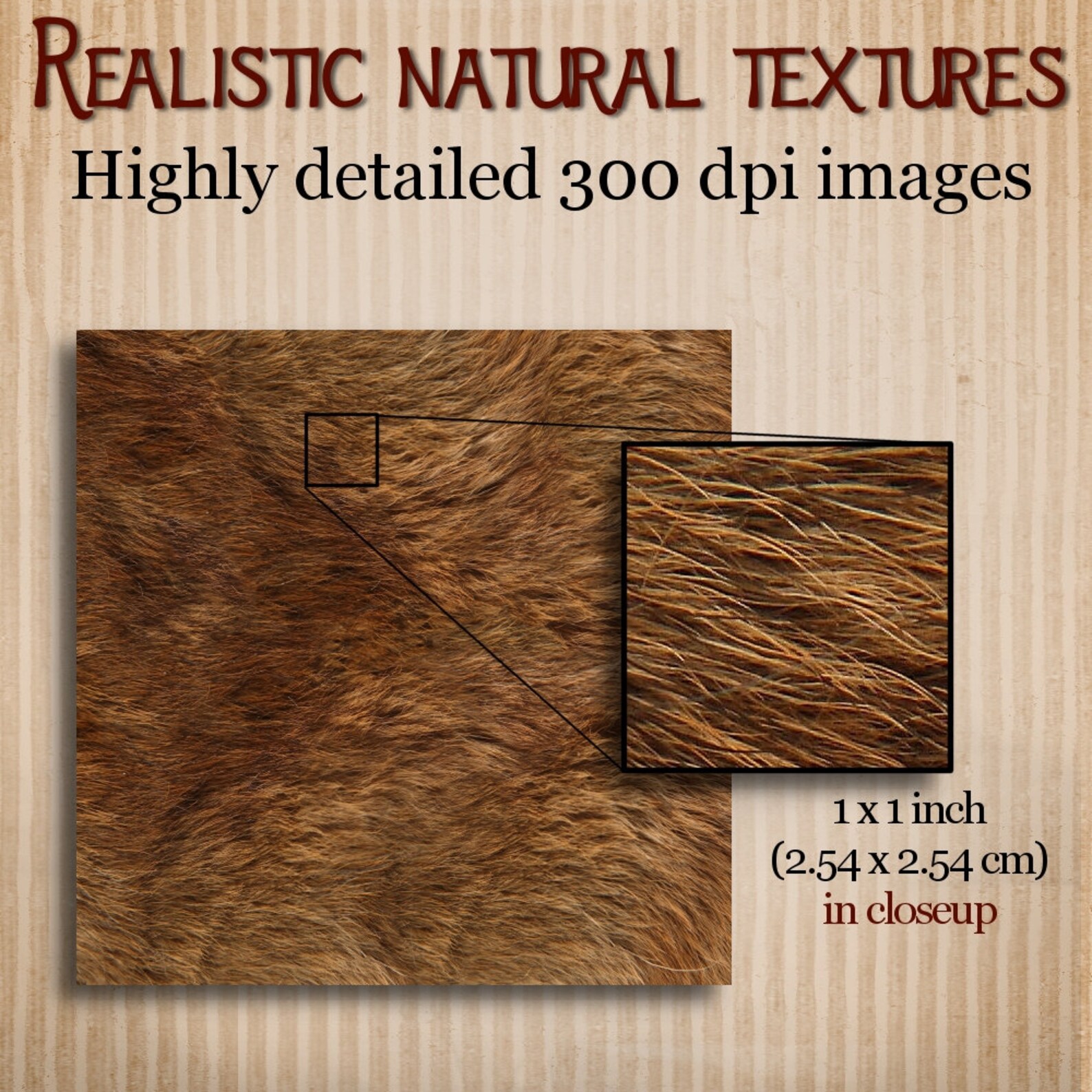 Printable Animal Fur Paper Neutral Tan Brown Scrapbooking Wrapping ...