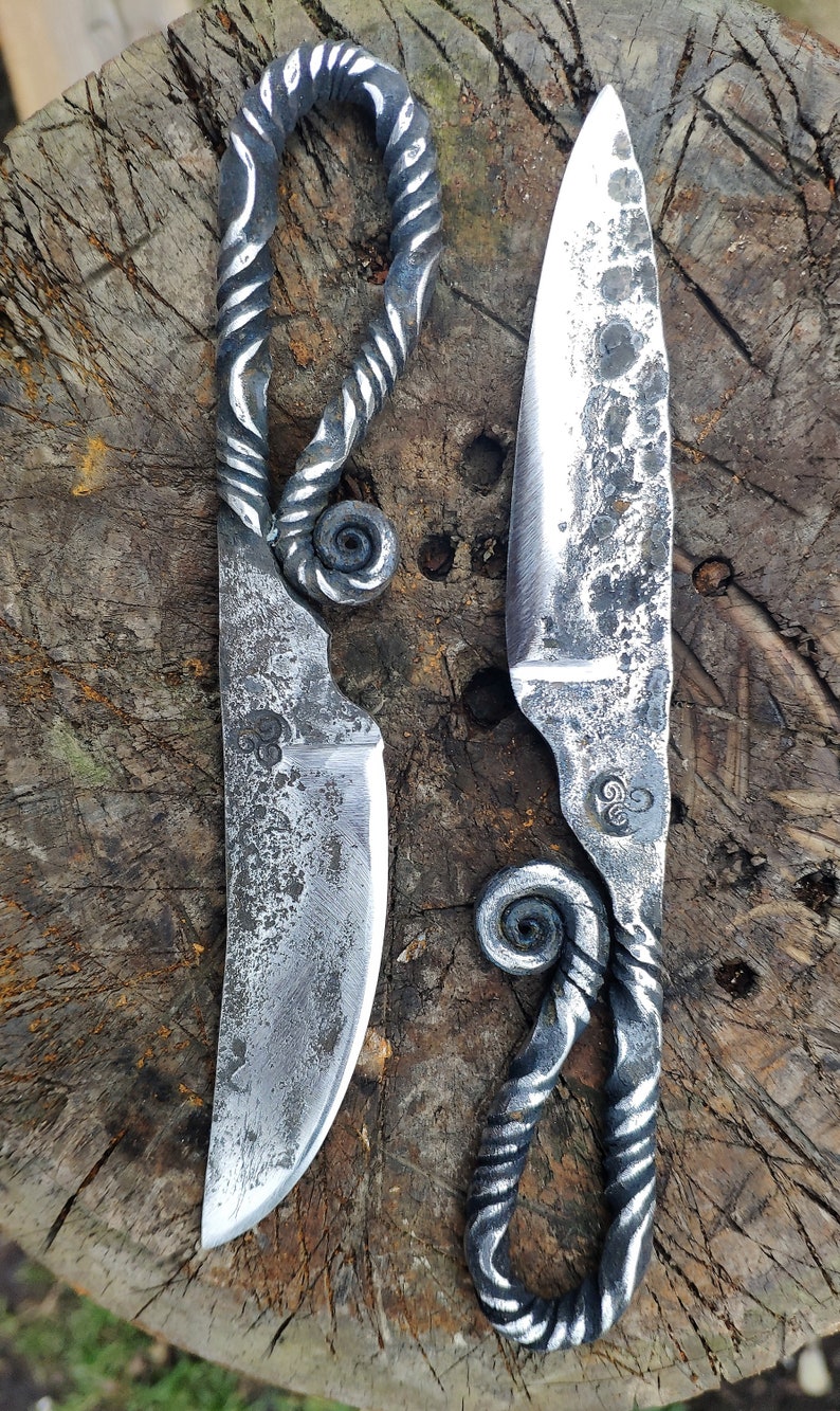 Hand Forged Knife with Twisted Handle Made to Order Rustic | Etsy