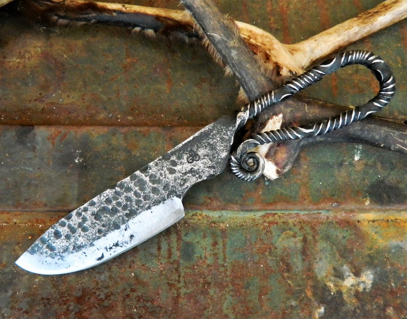 Hand Forged Knife With Twisted Handle Made to Order Rustic - Etsy