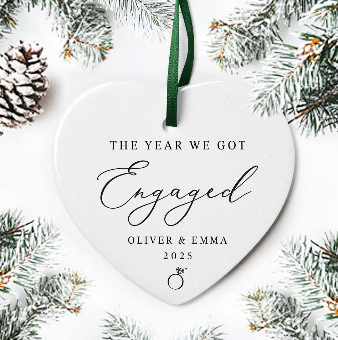 The Year We Got Engaged Ornament, Christmas Engagement Gift ...