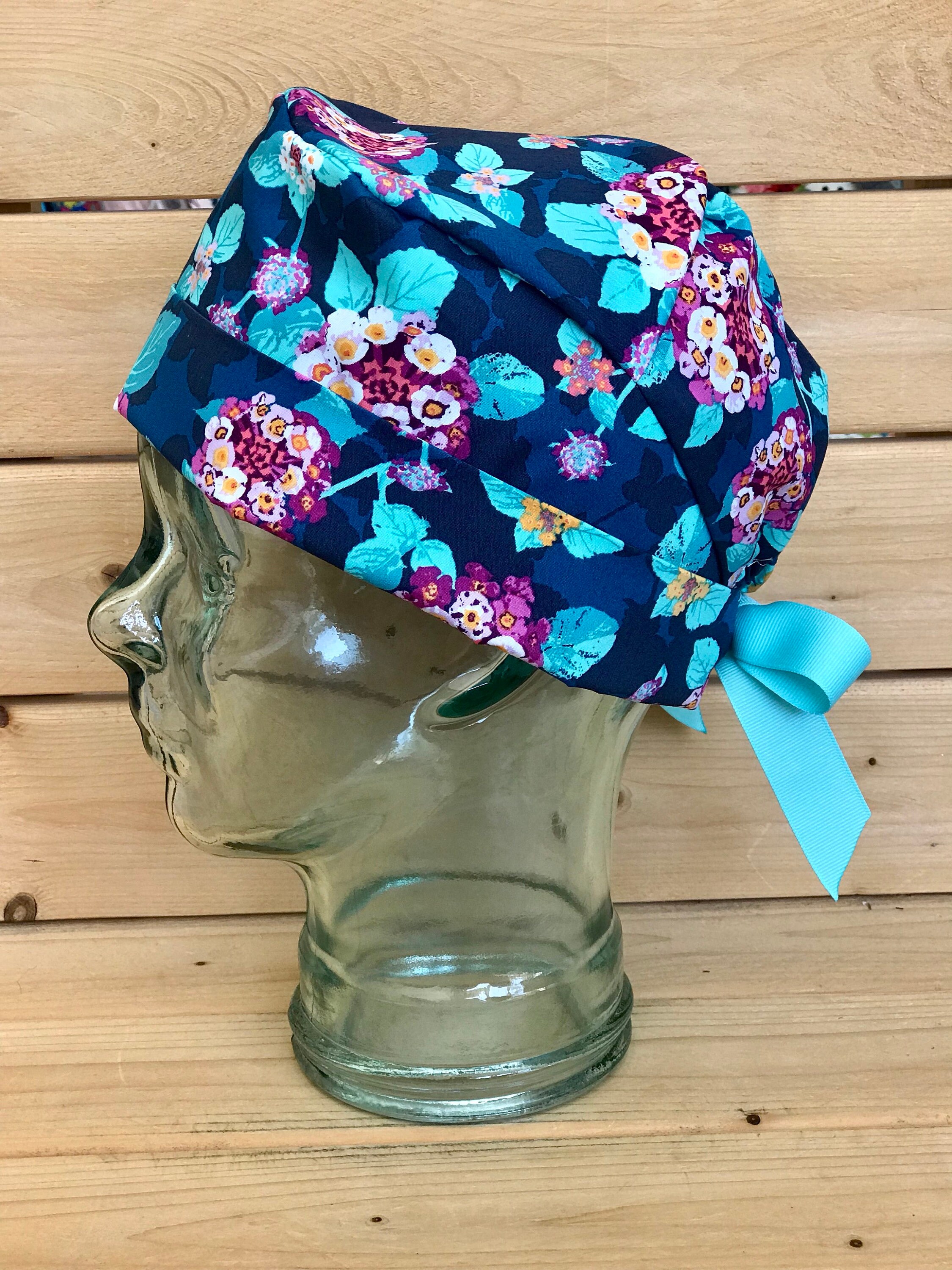 Pinkberry Lantana Scrub Cap ~ Ponytail Surgical Scrub Hats ~ Women's ...
