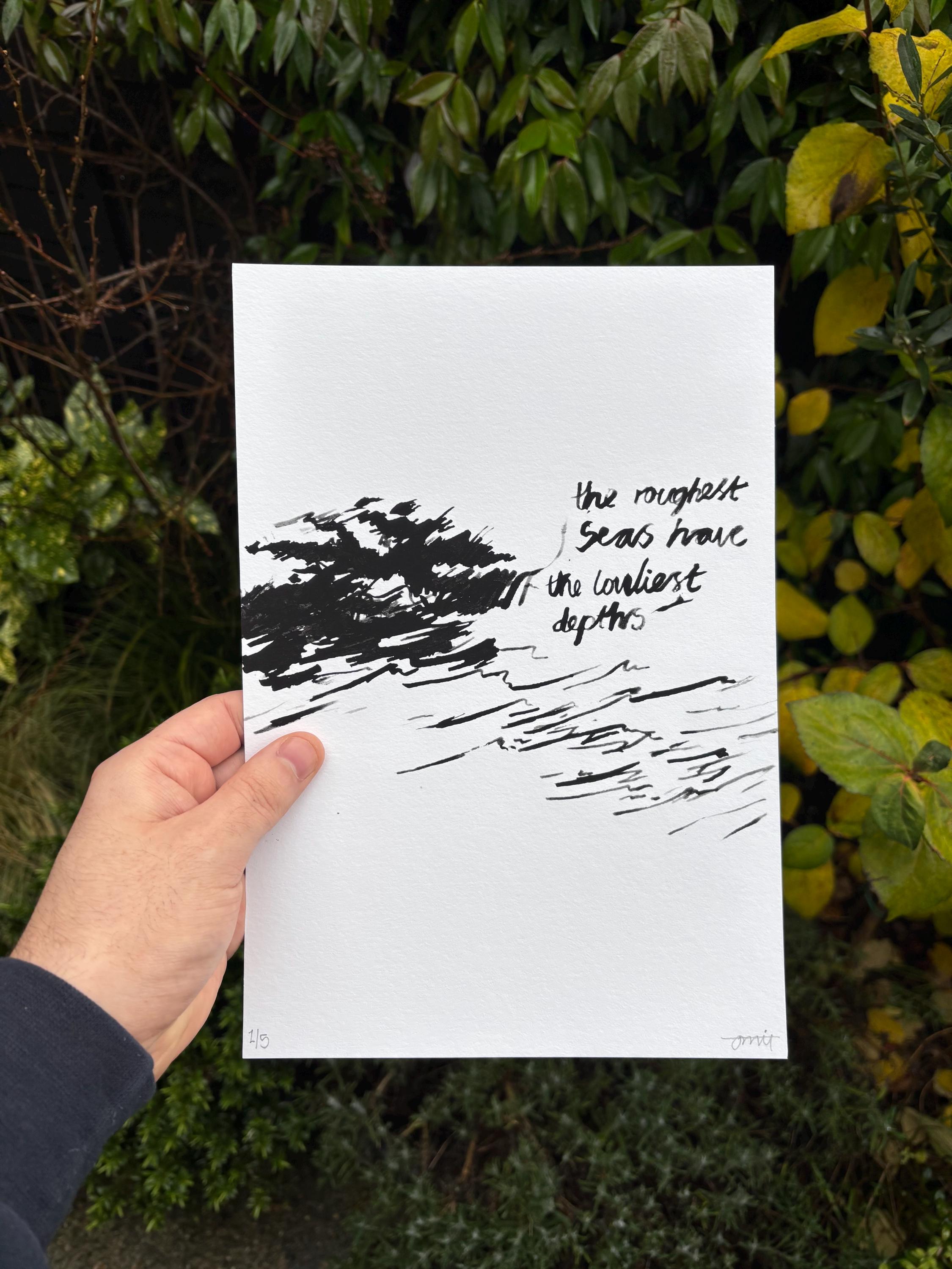 The Roughest Seas - A4 - Glicee Print of Original Abstract Ink Drawing ...