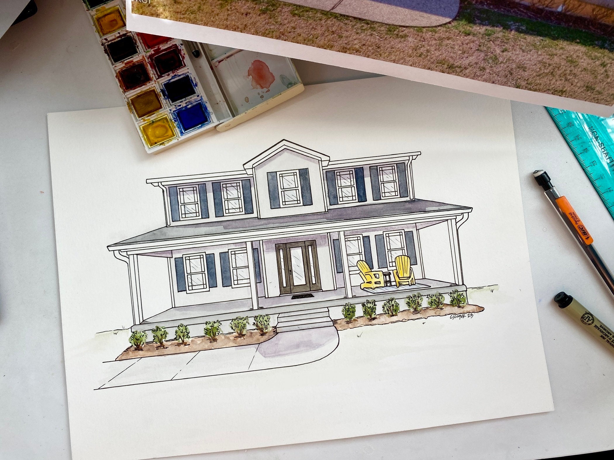 Architecture Pen and Ink Drawing - Etsy