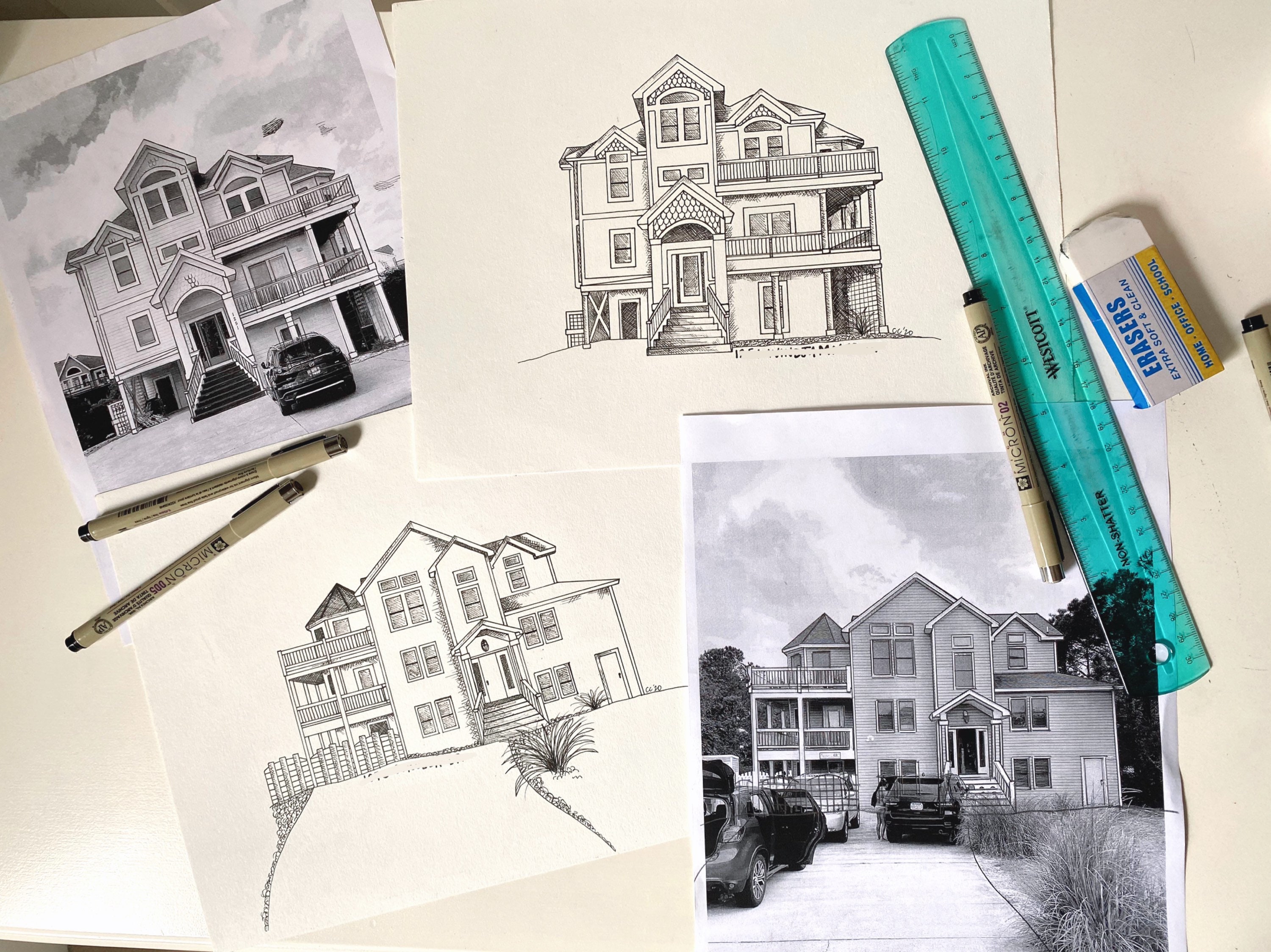 Custom Architecture Pen and Ink Drawing - Etsy