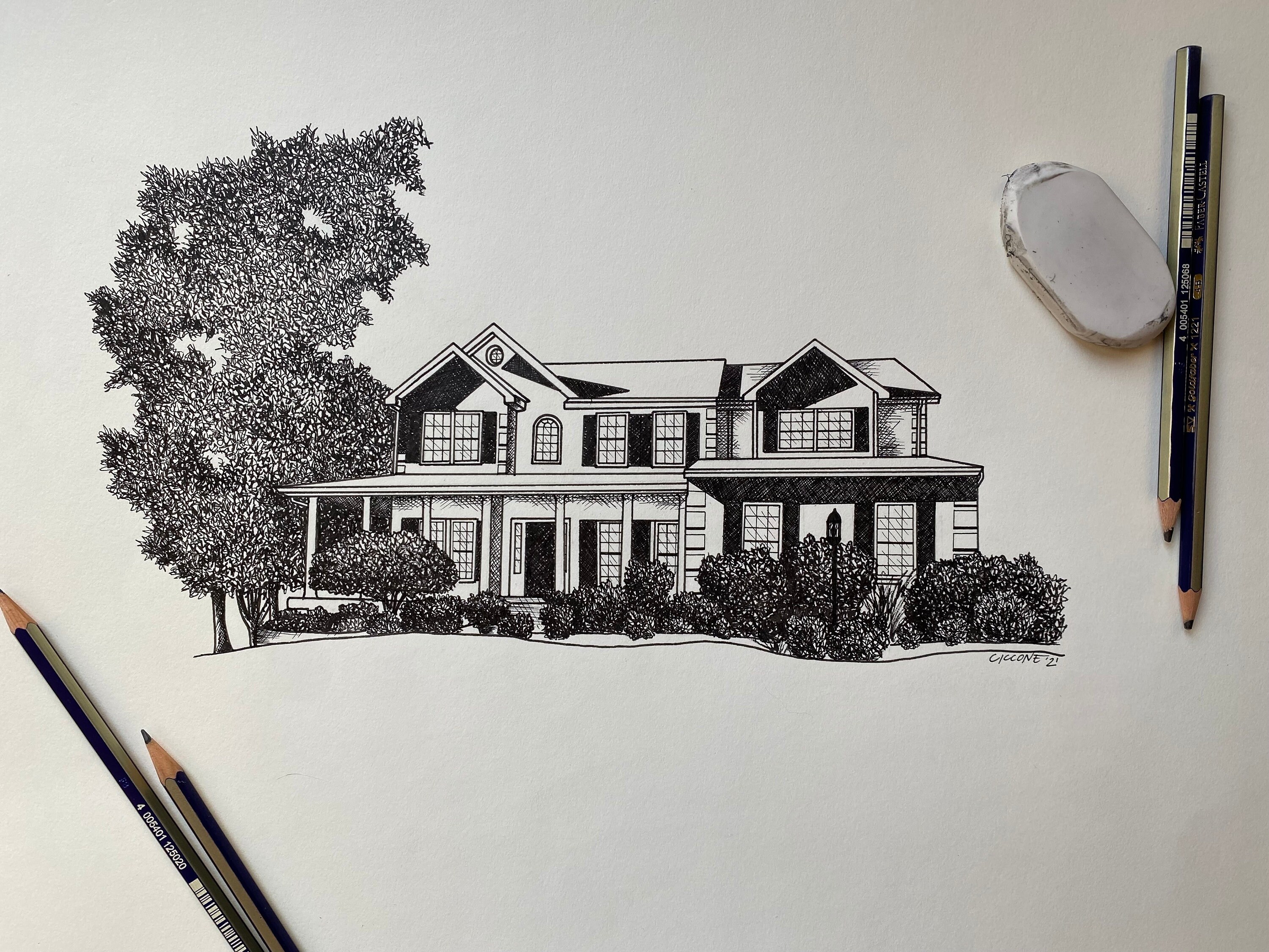 Custom Architecture Pen and Ink Drawing - Etsy