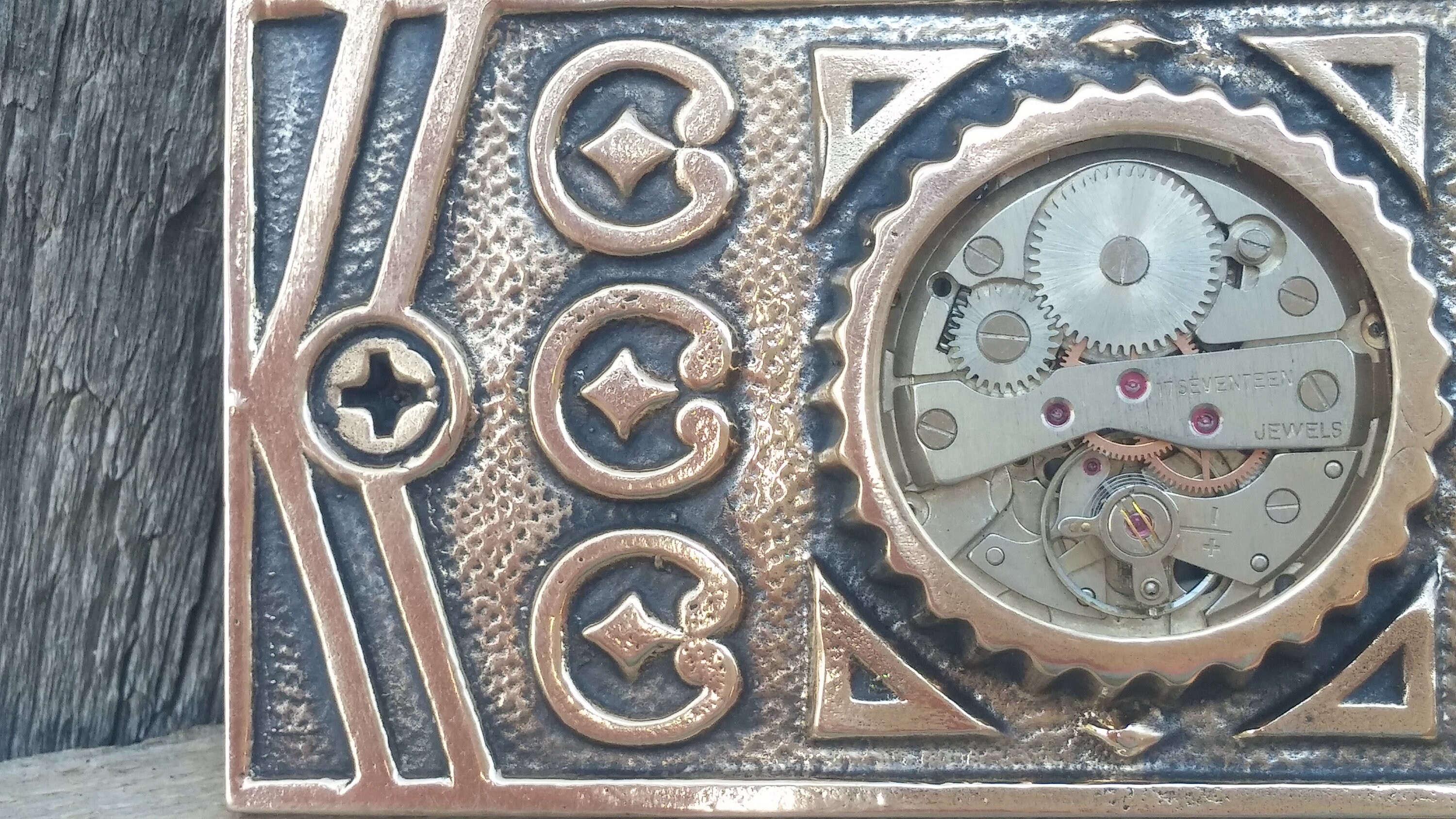 Steampunk Inspired Bronze Beltbuckle With Watch Detail - Etsy