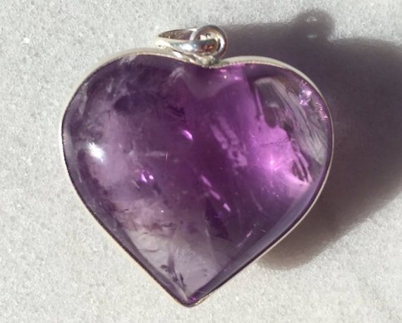 Amethyst Necklace amethyst Pendant Heart-amethyst silver - Etsy