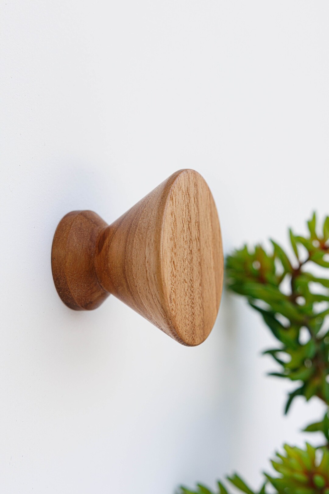 Cone-shaped Walnut Wall Hooks – Modern Wooden Hangers by Woodenathens ...