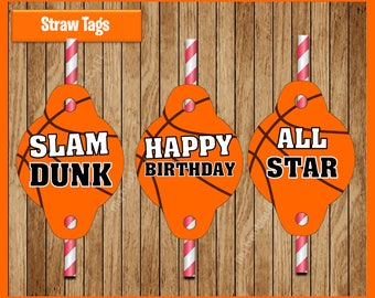 Basketball Thank you Tags instant download Basketball Thank | Etsy