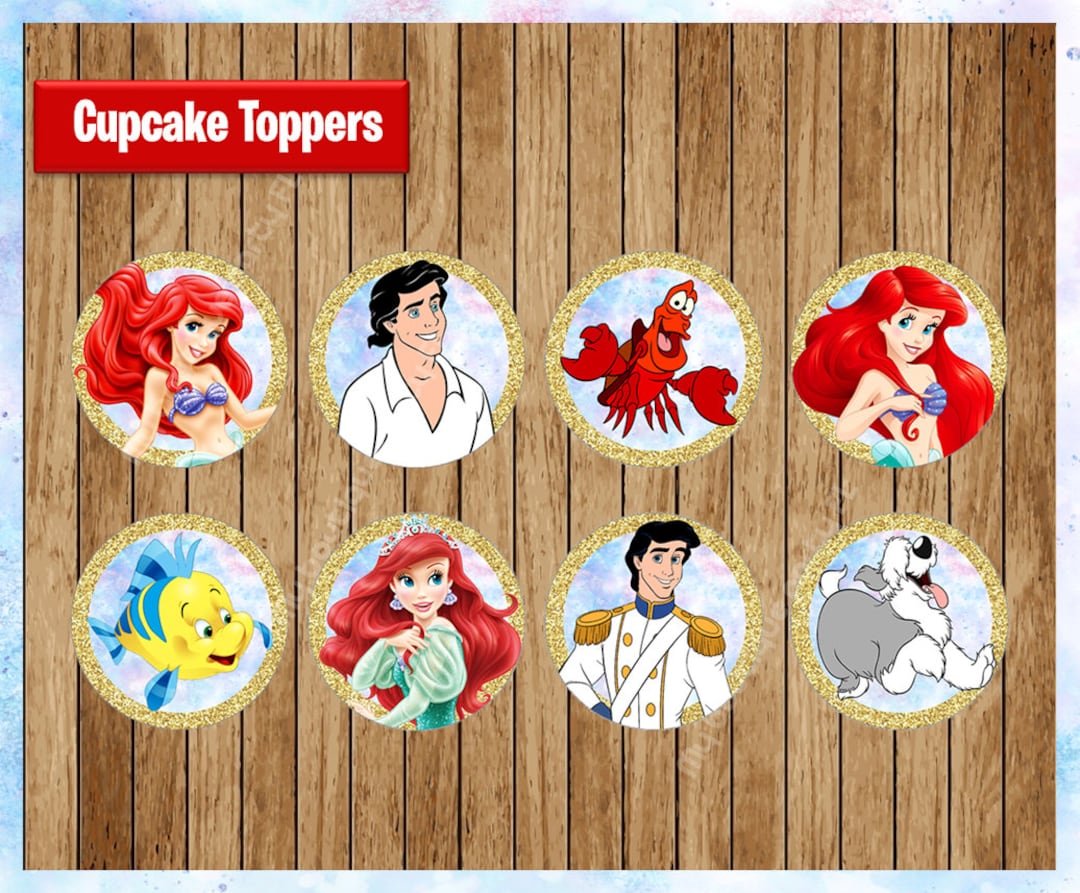 Princess Ariel Toppers Instant Download, Printable Princess Party ...