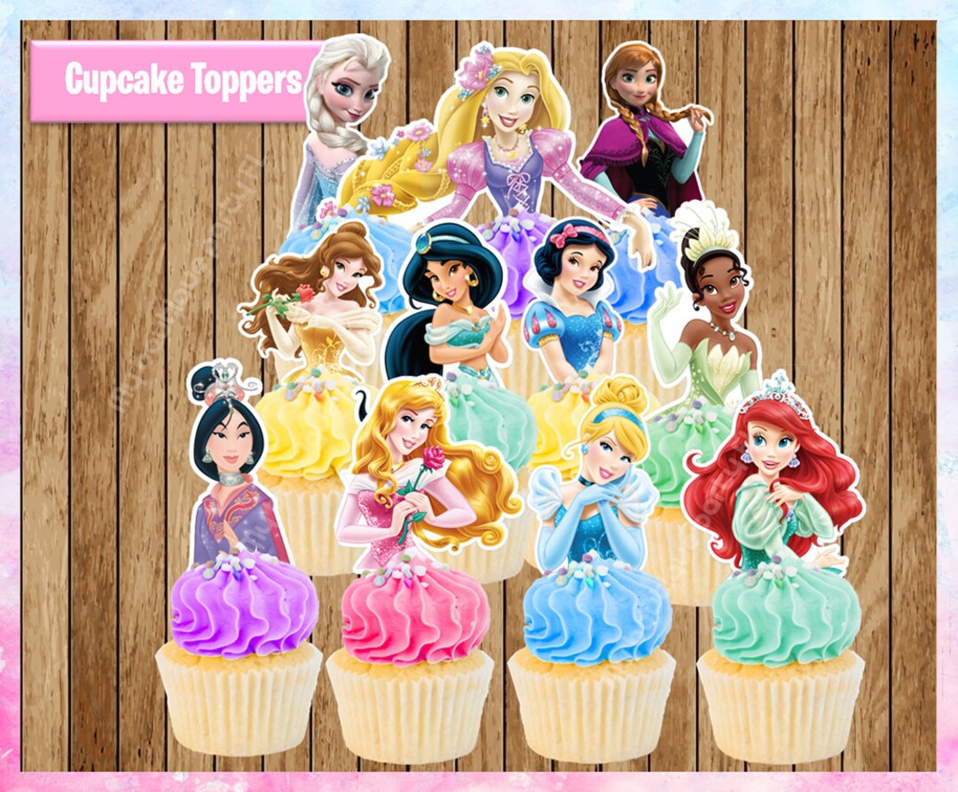 Princess Cupcake Toppers, Classic and New Princess's Cupcake Toppers ...