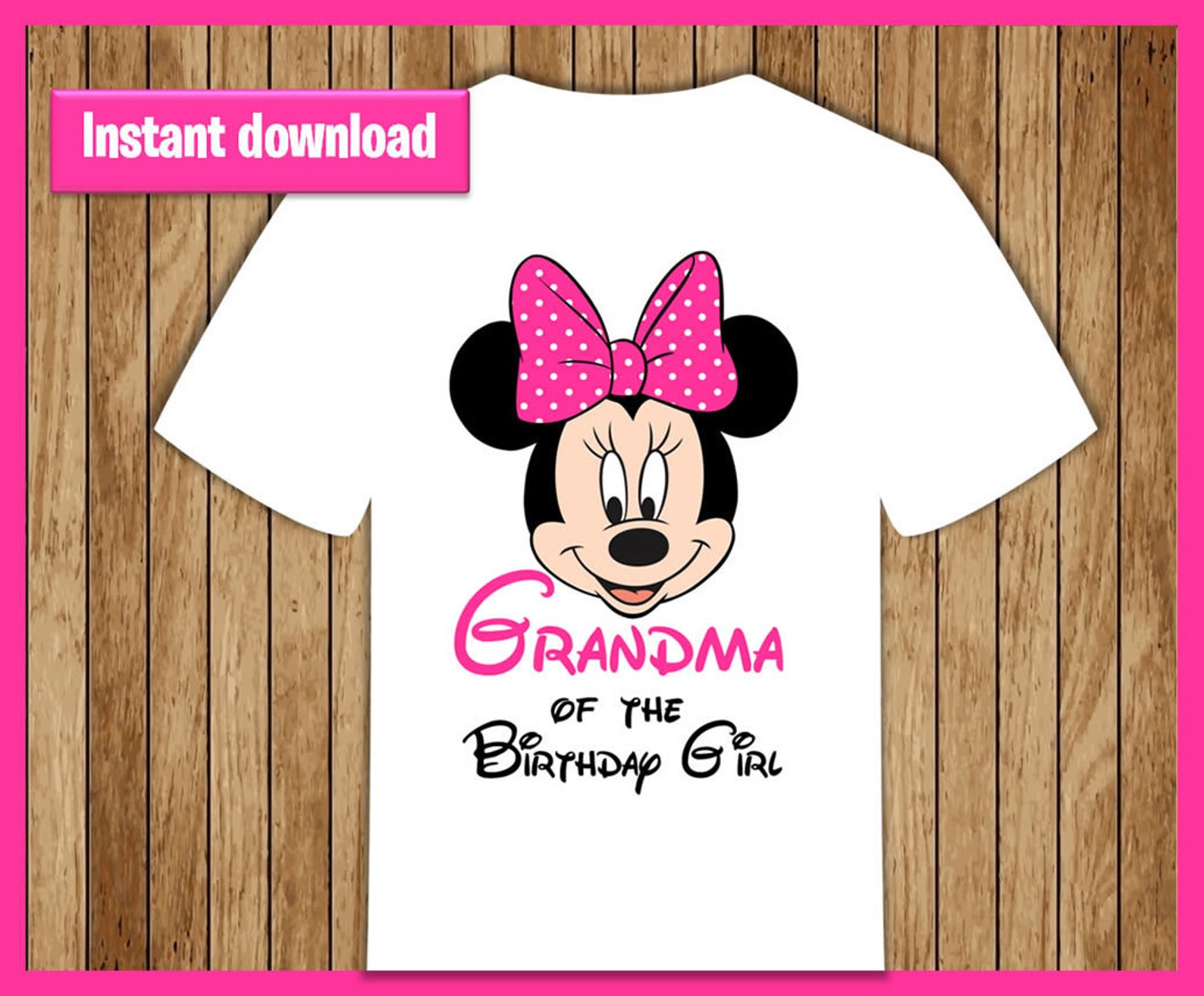 Minnie Mouse Grandma of the Birthday Girl Iron On, Minnie Mouse ...