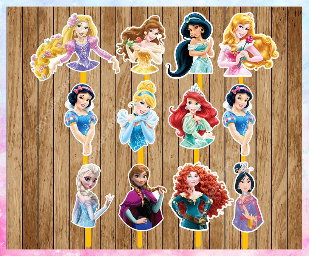 Princess Cupcake Toppers Classic and New Princess's - Etsy