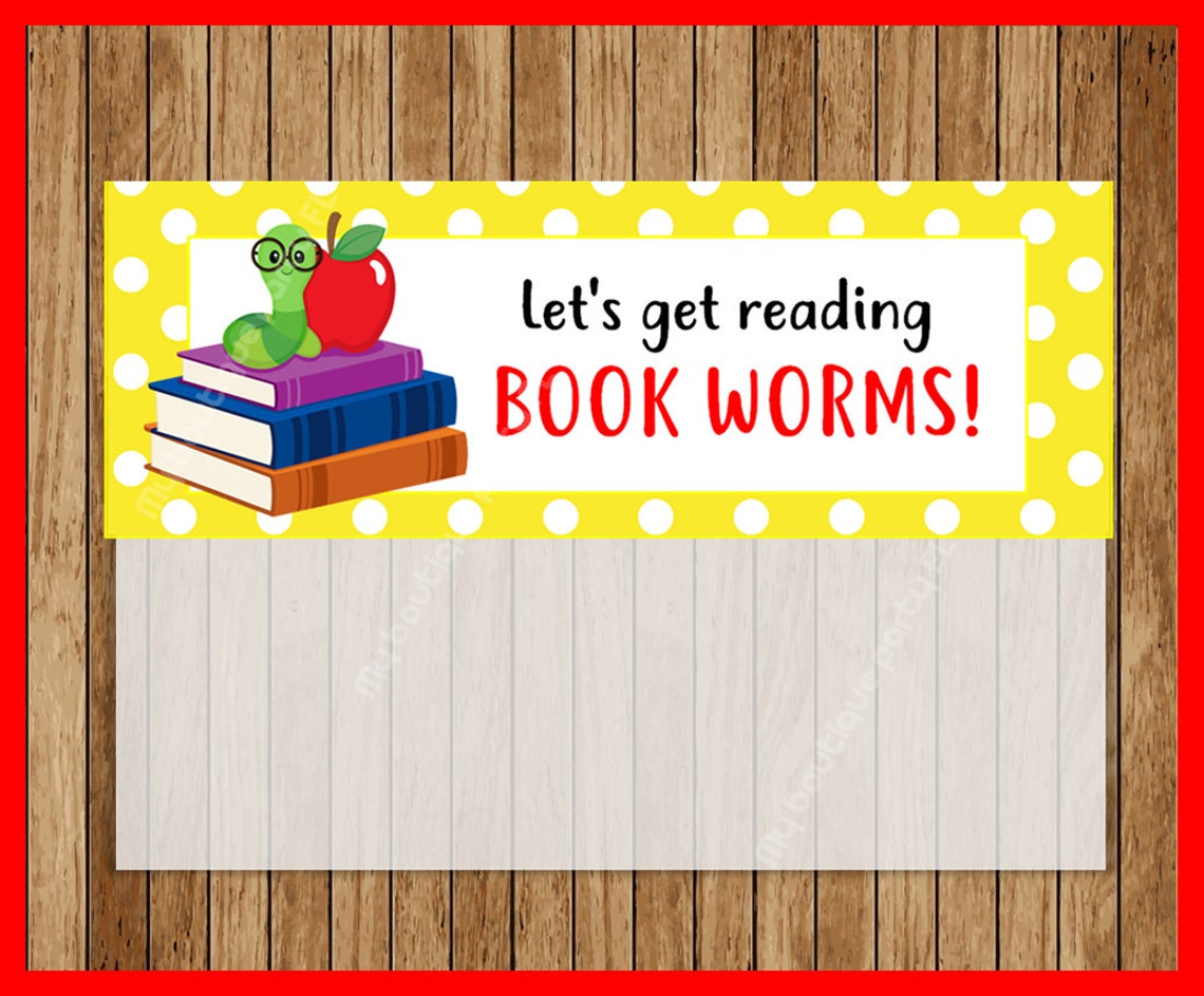 Back to School Treat Bag Tags, Book Worm! Printable PDF, INSTANT ...
