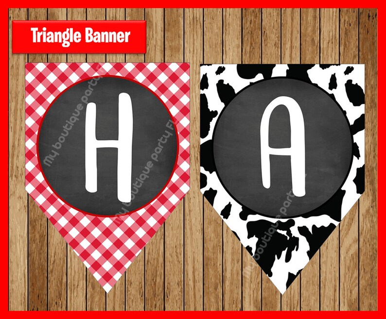 Farm Triangle Banner Printable Farm Banner Farm Party Banner - Etsy