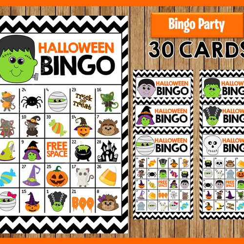 Halloween Bingo 25 Bingo Cards Printable Game Halloween - Etsy