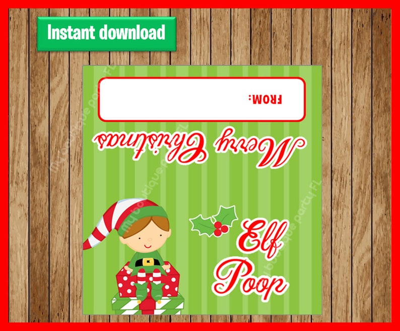 Elf Poop Bag Topper Printable Elf Poop Tags Christmas Bag - Etsy