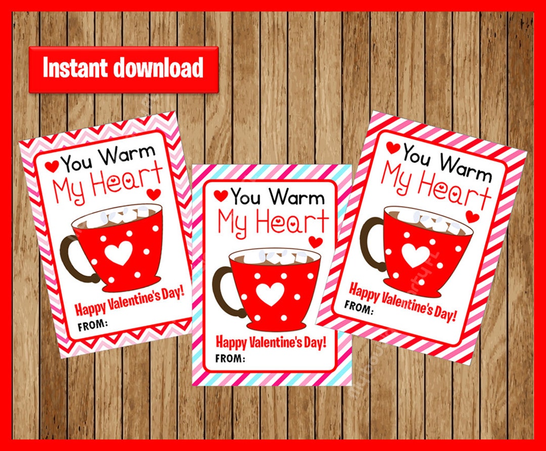 Kids Valentines, Hot Chocolate Valentines, Hot Cocoa Valentines ...