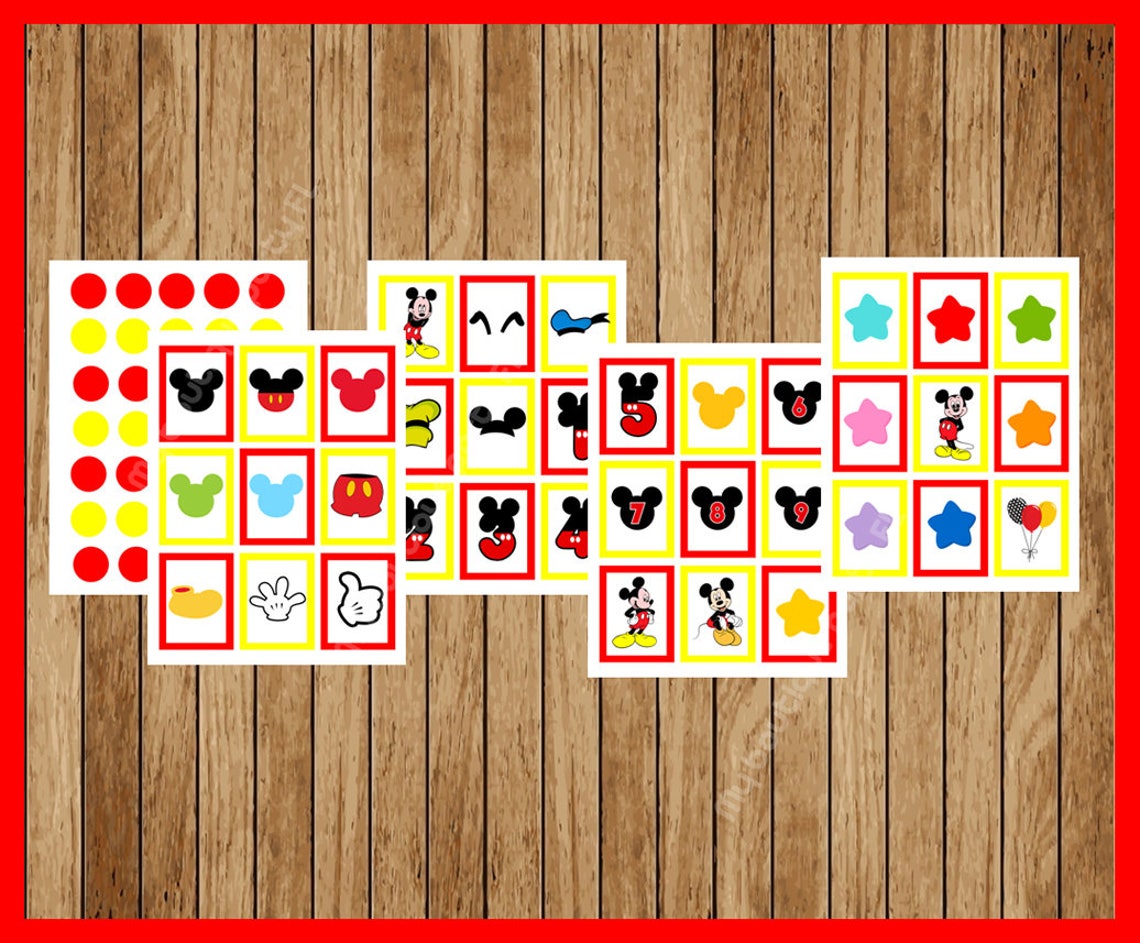 Mickey Mouse 10 Cards Instant Download Printable Mickey Mouse | Etsy