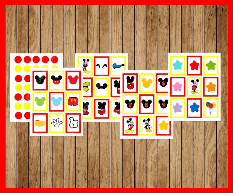 Mickey Mouse 10 Cards Instant Download Printable Mickey Mouse | Etsy