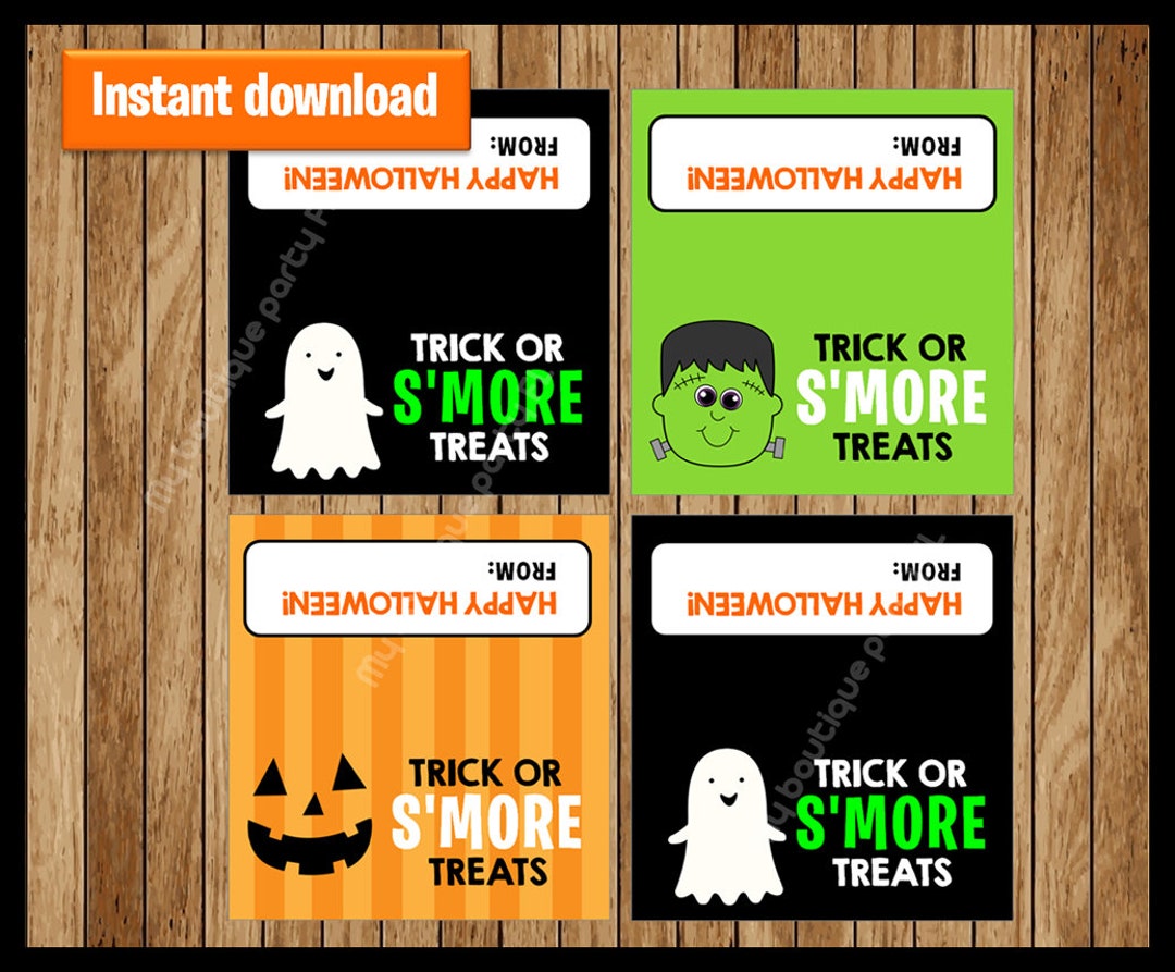 3X Trick or S'more Treats! Halloween Treat Bags Toppers for Halloweem S ...