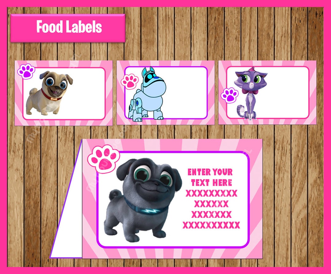 Puppy Dog Pals Food Tent Cards Instant Download, Printable Puppy Dog ...