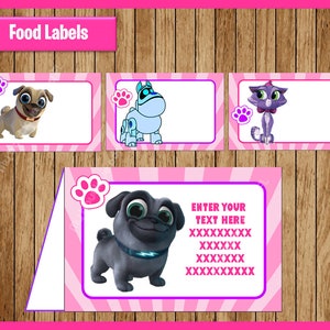 Puppy Dog Pals Food Tent Cards Instant Download, Printable Puppy Dog ...