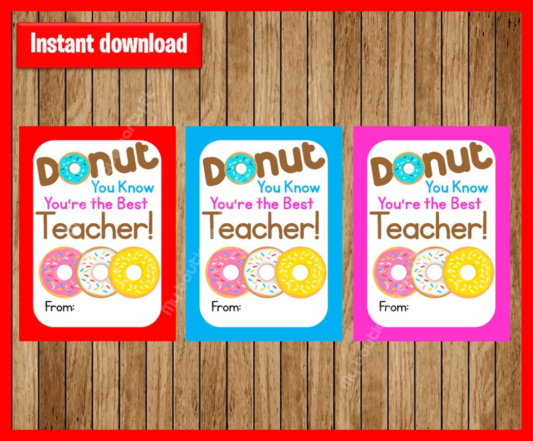 Teacher Appreciation Gift Tag Instant Download, Printable Teacher ...