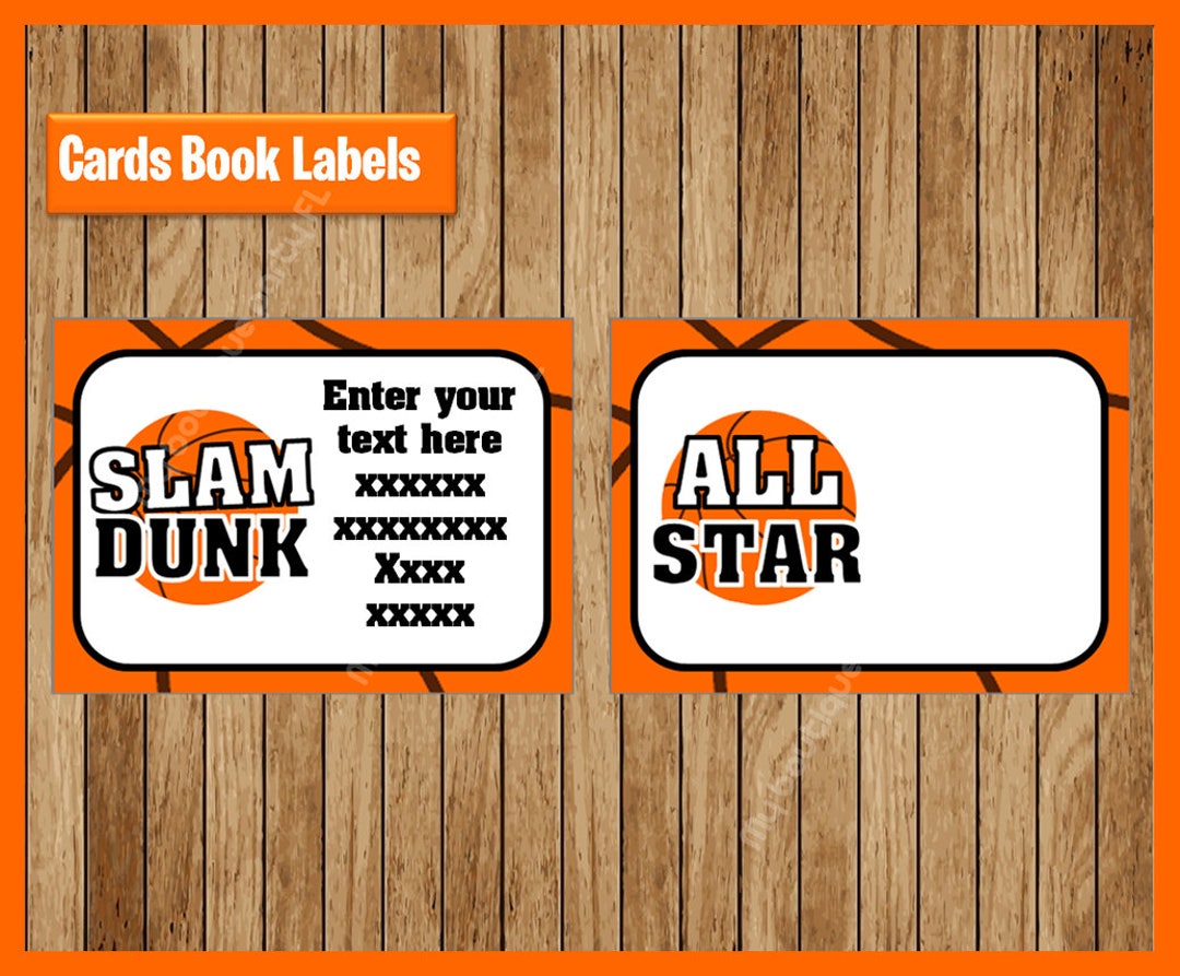 Basketball Printable Cards, Tags, Book Labels, Stickers, Kids Cards ...