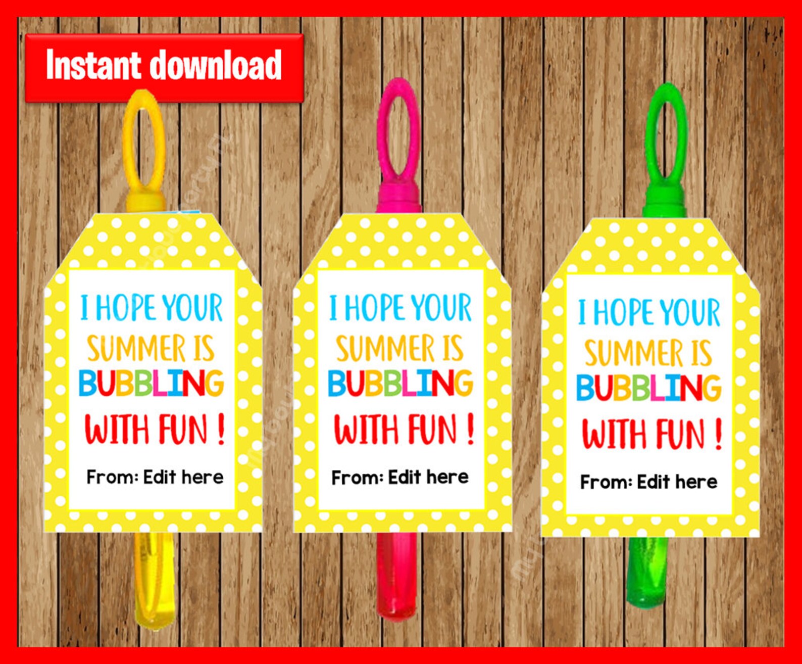 Summer Break End of School Year Classmate Gift Tags INSTANT - Etsy