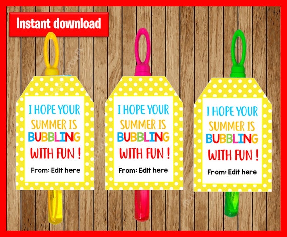 Hope Your Summer Bubbles With Fun Editable End of School Year - Etsy