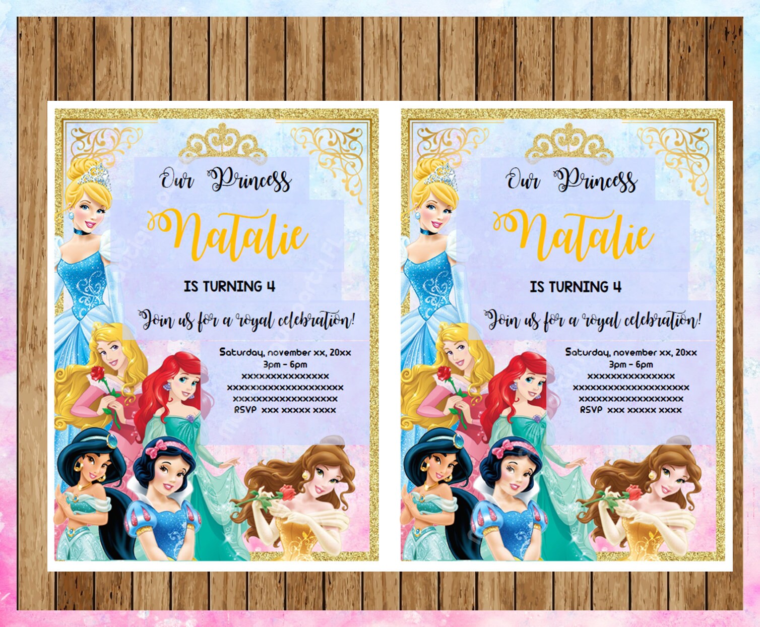 Princess Party Invitation Princess Birthday Invitation - Etsy