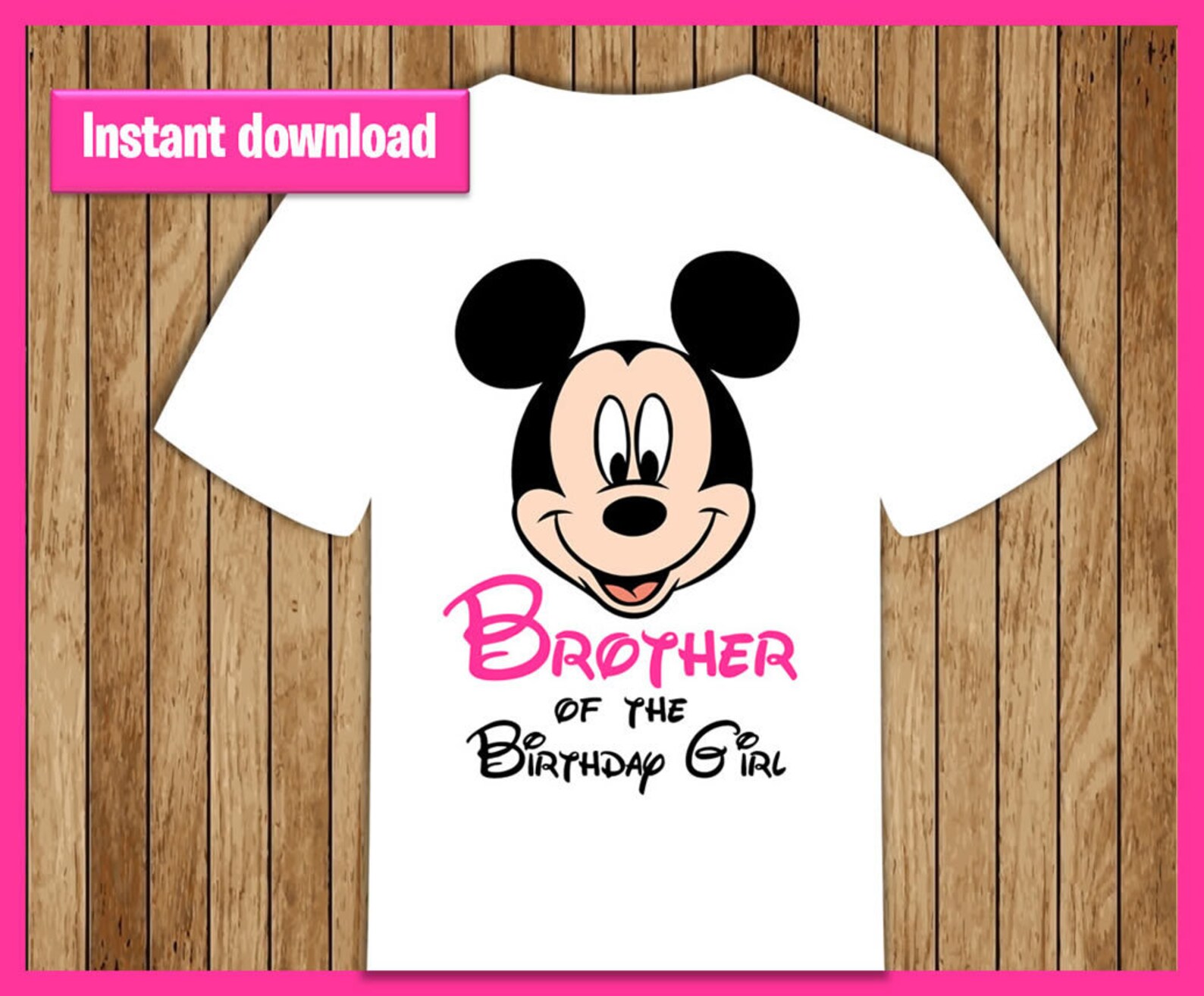 Minnie Mouse Brother of the Birthday Girl Iron On Minnie - Etsy