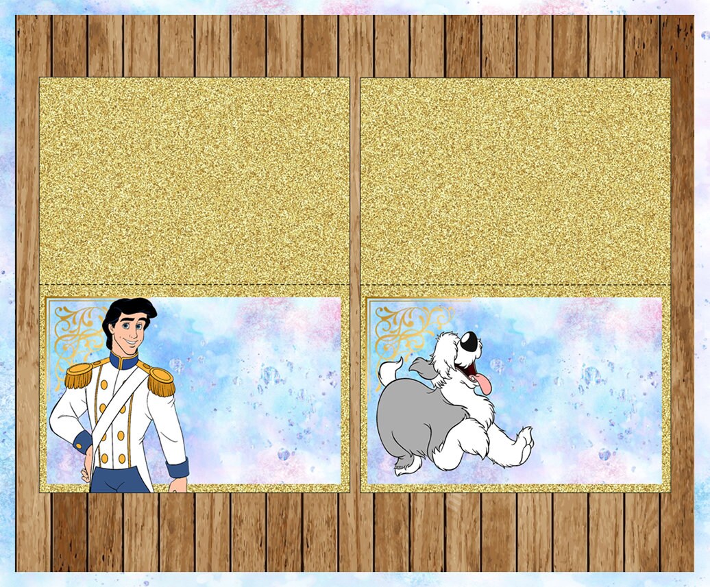Princess Ariel Food Labels, Printable Princess Food Tent Cards, Litte ...