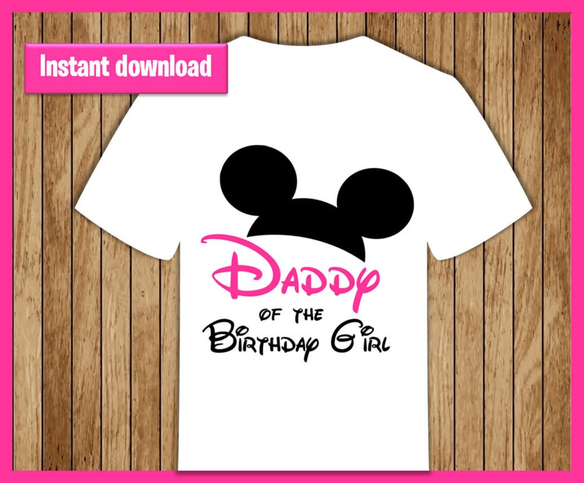 Minnie Mouse Dad of the Birthday Girl Iron On Minnie Mouse - Etsy