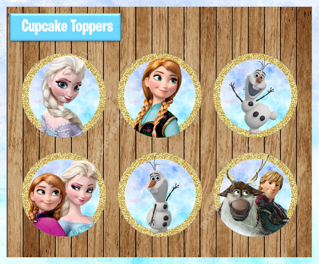 Frozen Toppers Instant Download, Printable Princess Party Cupcakes ...