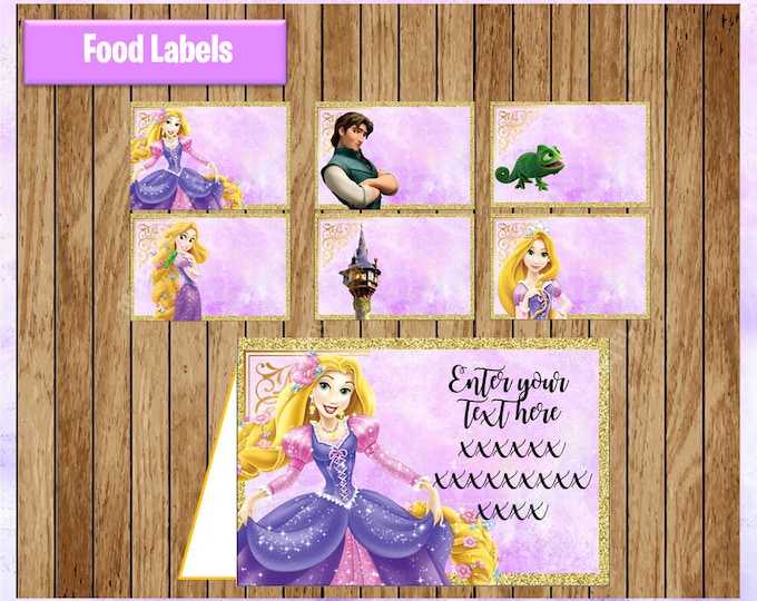 Princess Rapunzel Food Labels Printable Disney Princess Food | Etsy