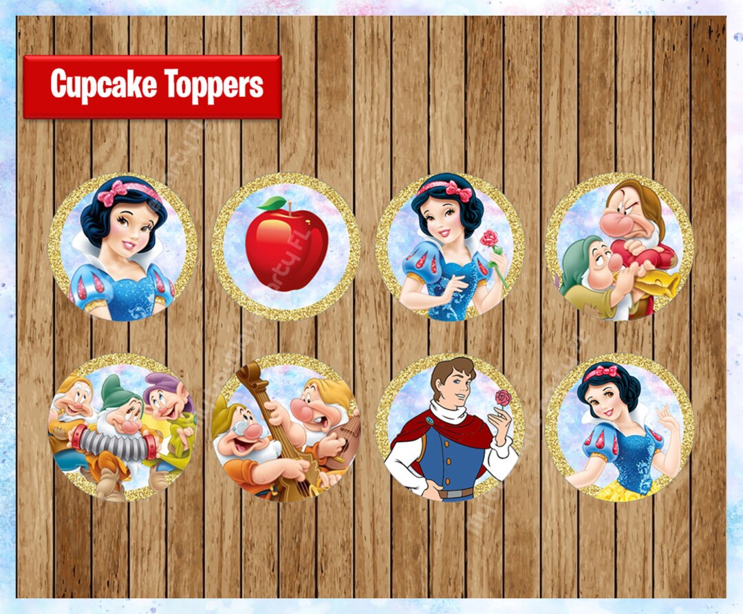 Princess Snow White Toppers Instant Download, Printable Princess Party ...